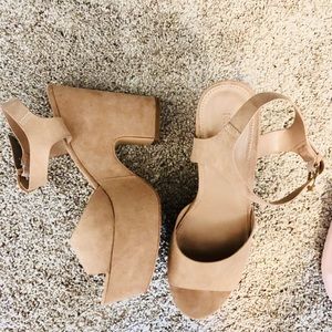 Forever 21 Shoes | Forever21 Matte Gold Platform High Heeled | Poshmark
